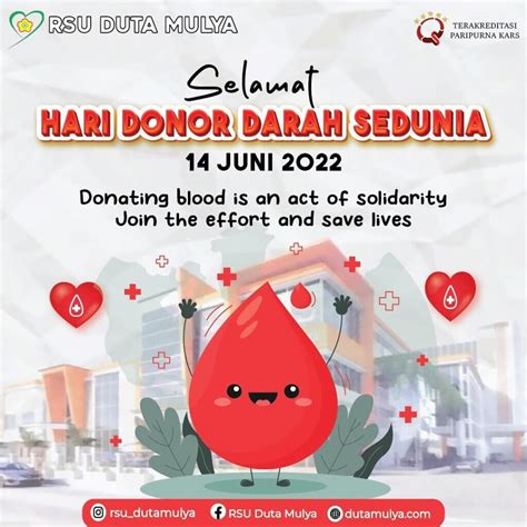 Selamat Hari Donor Darah Sedunia Rumah Sakit Umum Duta Mulya