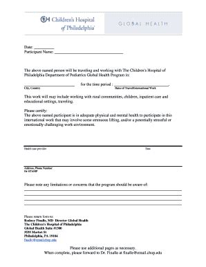 Fillable Online Chop Global Health Fellowship Global Health Chop Fax