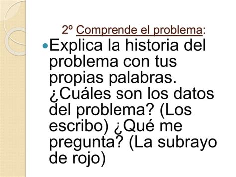 Pasos Para Resolver Un Problema PPT
