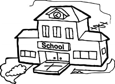 Dibujo De Un Colegio Para Imprimir Y Colorear Dibujos Para Imagenes De