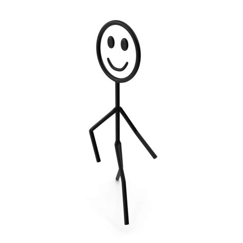 Cartoon Stickman Figure Walking Pose Black Png Images Psds For