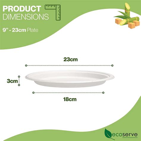 100 Paper Plates Super Rigid Biodegradable 9 Inch 23cm Bagasse
