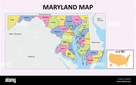 Mapa De Maryland Mapa Del Estado Y Del Distrito De Maryland Mapa