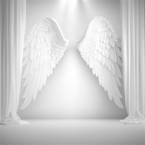 Las Alas De Un Ngel Blanco Est N Colgando Del Techo De Un Escenario