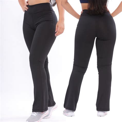 Kit Legging Flare Bailarina Boca De Sino Suplex Cintura Alta Shopee