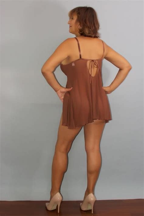 Mature Bbw Woman In A Transparent Night Gown Sexy Girls Photos Of