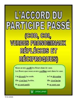 L accord du participe passé COD COI verbes pronominaux by Chez Nathalie