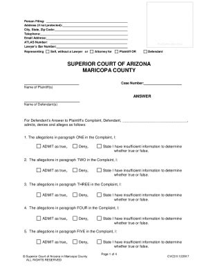 Fillable Online Superiorcourt Maricopa How To Complete Forms In The