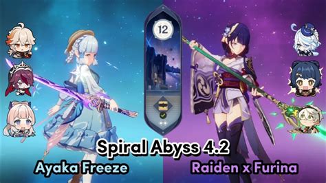 C0 Ayaka Freeze C0 Raiden National With Furina Genshin Impact