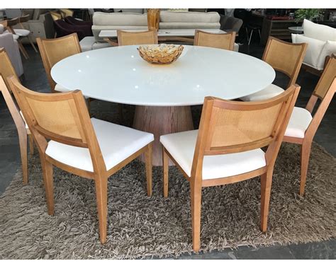 Conjunto Mesa De Jantar Redonda M Maite Cadeiras Monaco