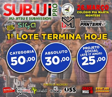 Hoje é o último dia de inscrições descontão para o SUBJJ Pro GI e