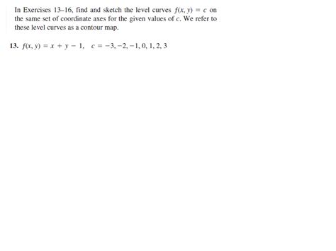 solved in exercises 13 16 find and sketch the level curves