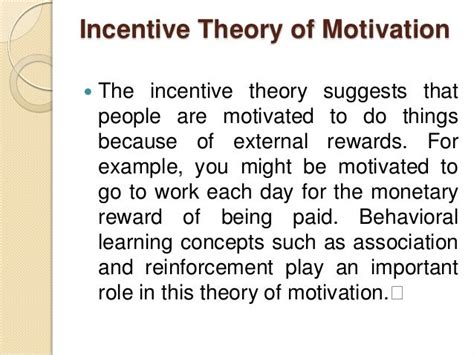 About The Incentive Theory Emotions Motivation Incentive