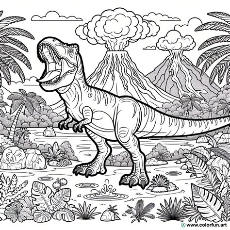 Coloriage du T Rex de Jurassic World à Télécharger ou à Imprimer