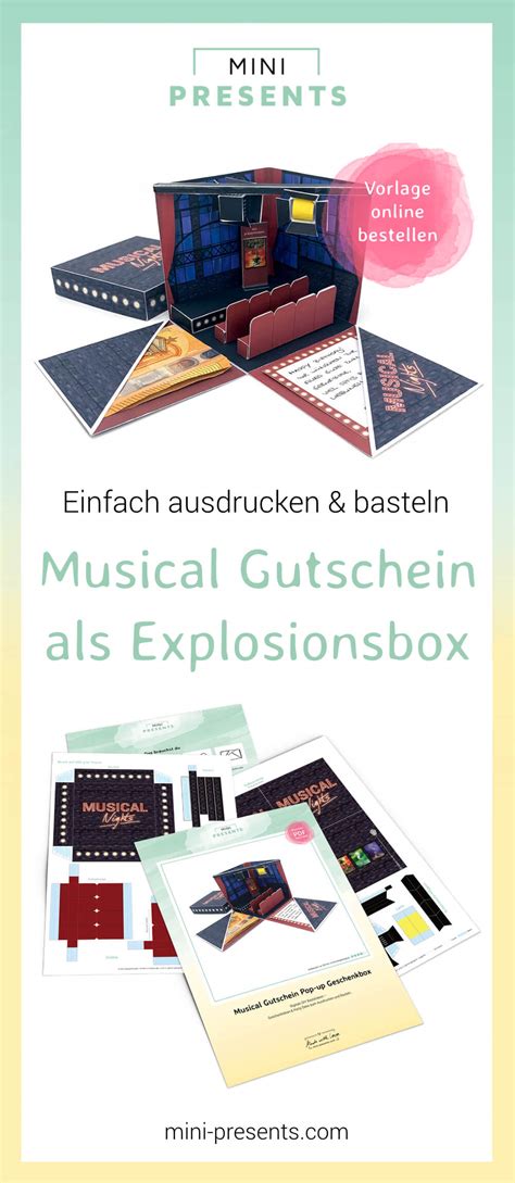 Mini Presents Musical Gutschein Explosionsbox Als Geschenk Ausdrucken