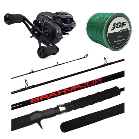 Kit Pesqueiro Carretilha Black Tamba Vara Brahva GTR 2 13m 40 Lb