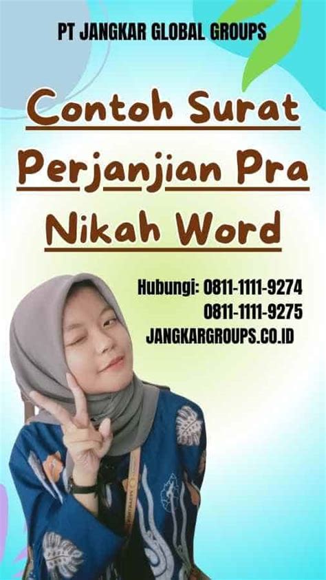 Contoh Surat Perjanjian Pra Nikah Word Jangkar Global Groups