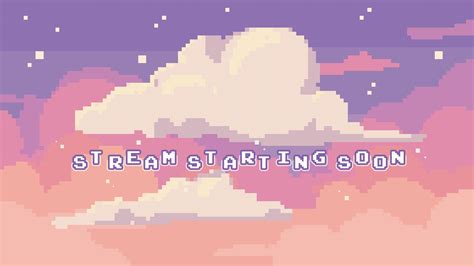 Pixel Stars Vaporwave Overlay Twitch Streaming Blue Twinkle Background