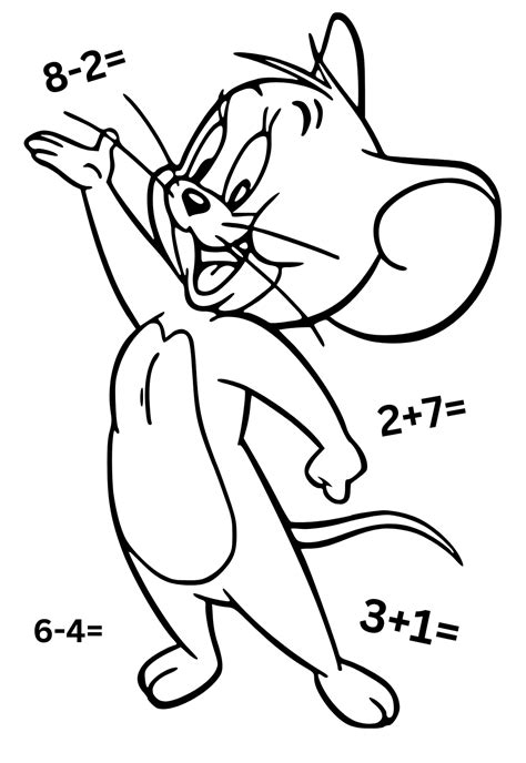 Desenho e Imagem Matemática Rato para Colorir e Imprimir Grátis para