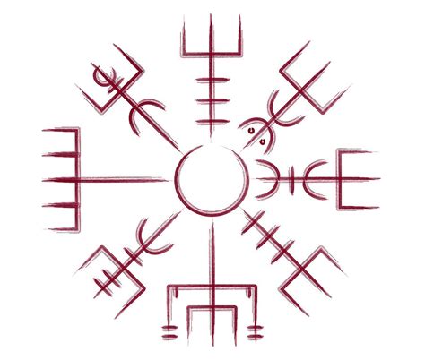Vegvisir Viking Compass Art Icelandic Staves Painting By Adrian Olivia