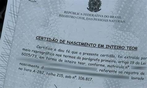 Confira As Diferen As Entre Certid O De Nascimento Em Inteiro Teor E