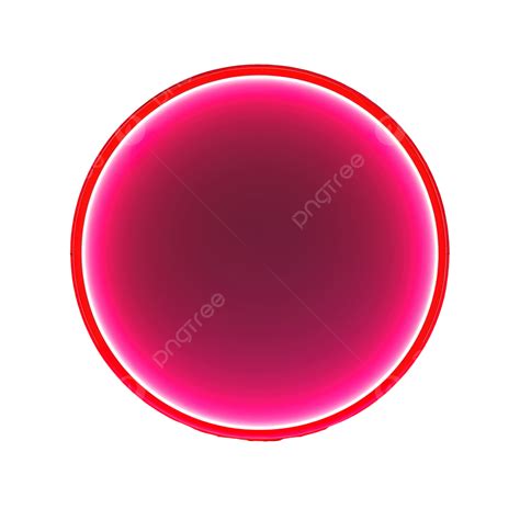 Néon Vermelho Círculo Bandeira Círculo De Néon PNG Néon Sinal De