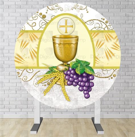 Painel Redondo Sublimado Eucaristia PNR587