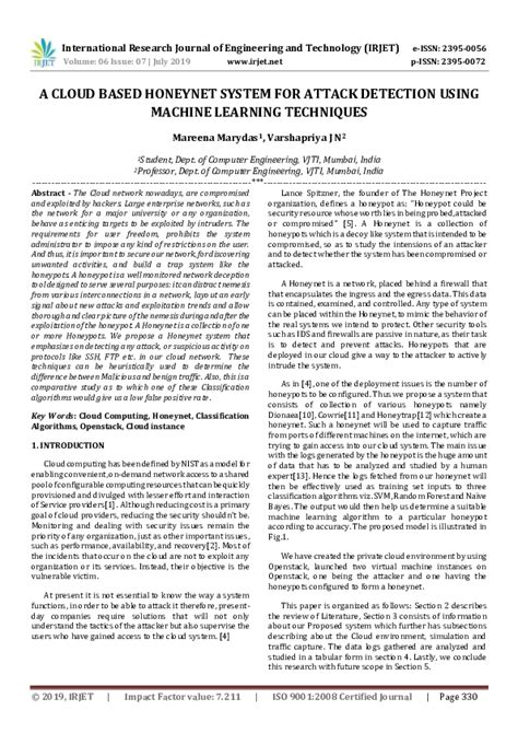pdf irjet a cloud based honeynet system for attack detection using machine learning