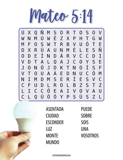 Mateo 5 14 Sopa De Letras Sopa De Letras Lecciones De La Escuela