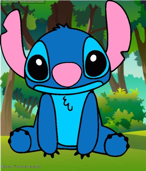 Dessin colorié Coloriage Stitch par un invité Sans Dépasser