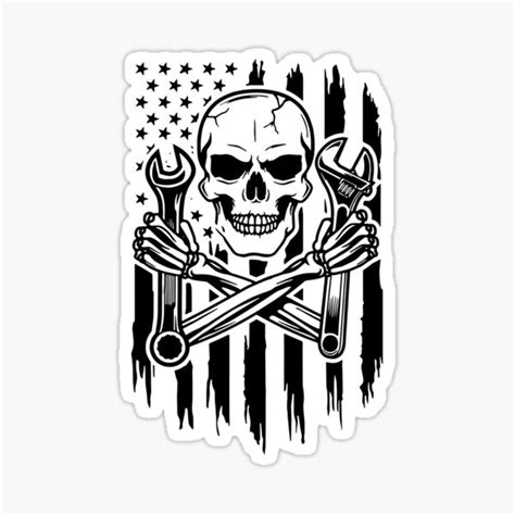 US Skull Mechanic Mechanic Patriotic Mechanic Wrenches Mechanic