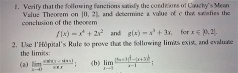 solved 1 verify that the following functions satisfy the