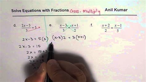 Cross Multiply To Solve Equation With Fraction YouTube