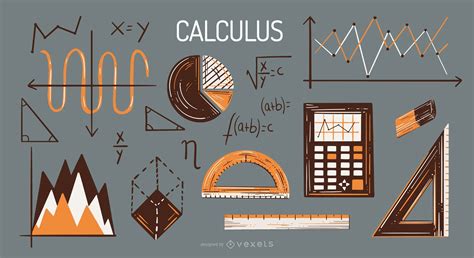 calculus elements illustration set vector download