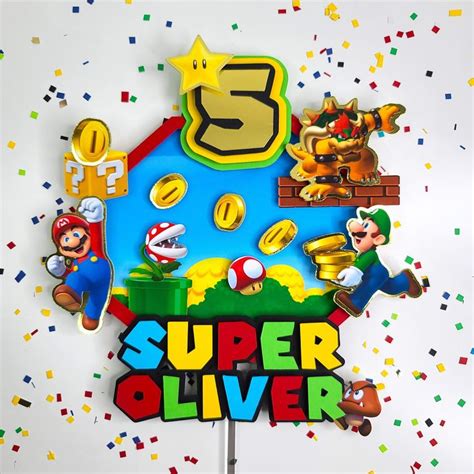 Super Mario Bros Cake Topper Mario Bros Luigi Bowzer Custom
