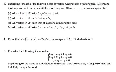 solved 3 determine for each of the following sets of
