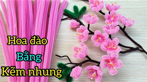 Cách Làm Hoa Đào Bằng Kẽm Nhung Trang Trí Tết Vân Handmade YouTube