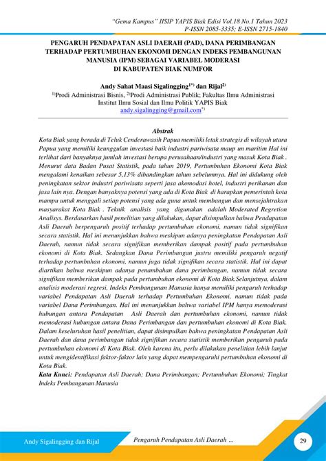 PDF PENGARUH PENDAPATAN ASLI DAERAH PAD DANA PERIMBANGAN TERHADAP