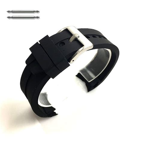 Bulova Compatible Curved End Rubber Silicone Replacement Watch Band