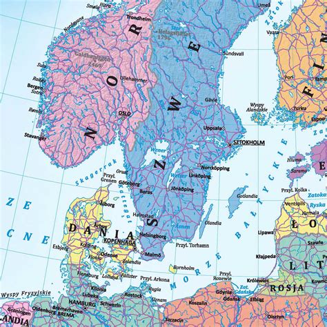 Europa Mapa ścienna polityczno fizyczna dwustronna 1 12 000 000