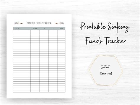 Sinking Funds Tracker Budgeting Budget Printable Etsy