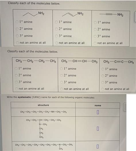 Solved Classify Each Of The Molecules Below And Write The Chegg