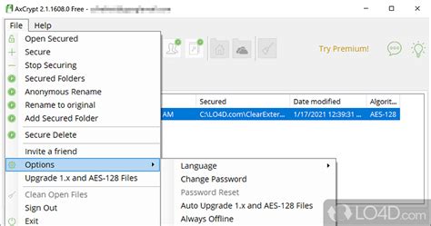 axcrypt screenshots