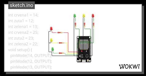 semafor esp32 zavrsni rad wokwi esp32 stm32 arduino simulator