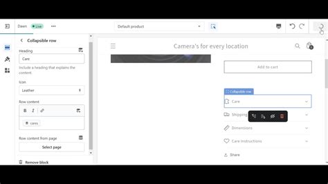 Shopify How To Add Custom Dynamic Content In Collapsible Row Youtube