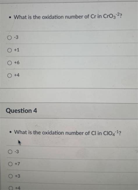 Solved What Is The Oxidation Number Of Cr In CrO32 3 Chegg