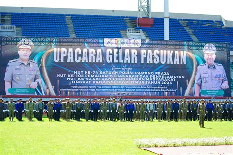 Di HUT Satpol PP Satlinmas Dan Damkar 2024 Pj Gubernur Adhy