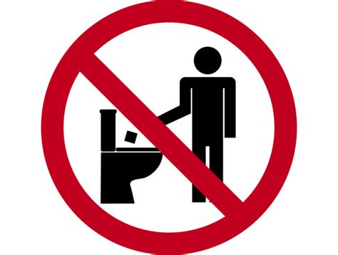 Autocollant Panneau Interdiction De Jeter Déchets Toilette