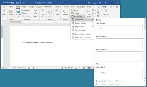 How To Add And Format Page Numbers In Microsoft Word Fix Type