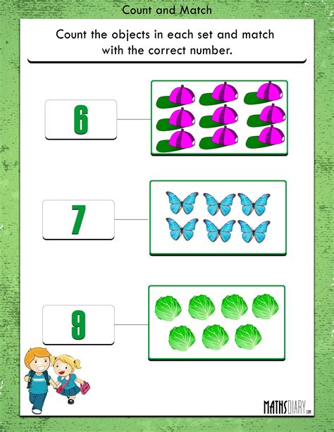 Count And Match Math Worksheets Mathsdiary